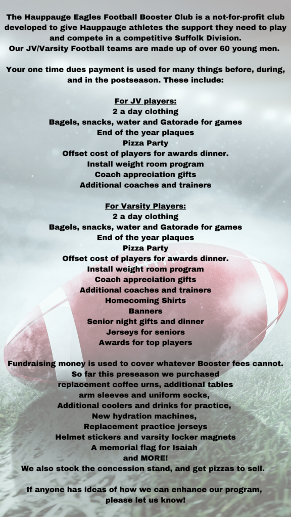 What is Booster Club? - Hauppauge Football Booster Club