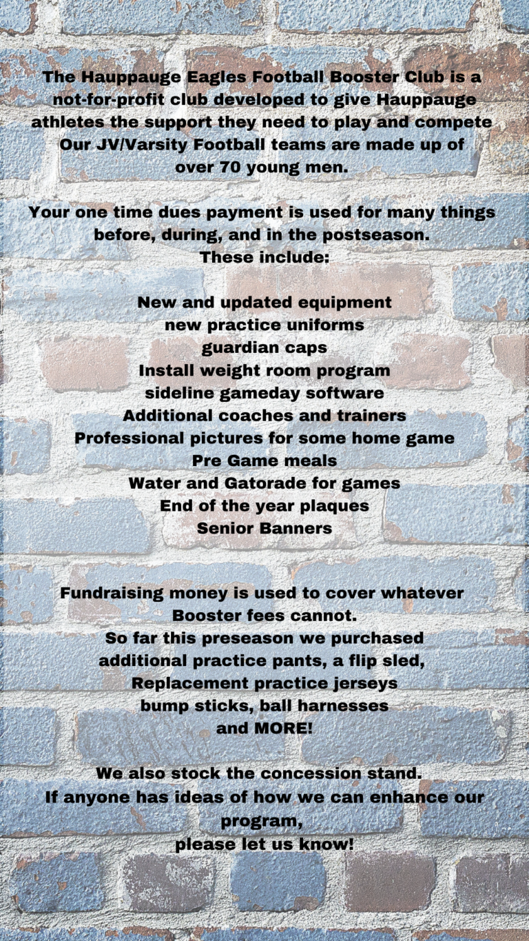What is Booster Club? - Hauppauge Football Booster Club